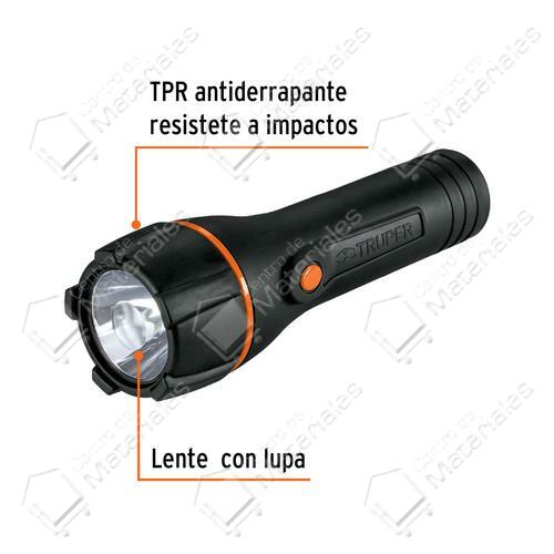 Truper Linterna Plastica 1 Led 80 Lm Con 2 Pilas Aa - Centro de Materiales