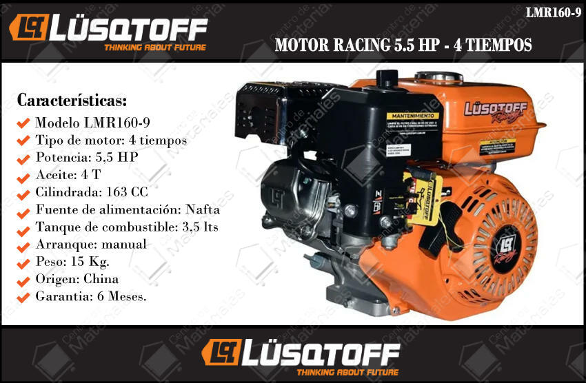 Lusqtoff Motor Naftero 5.5hp 163cc 4 Tiempos Eje Horizontal - Centro de ...